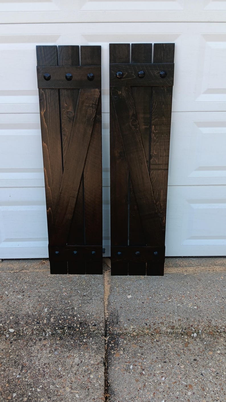 Z-style Cedar Exterior Wood Shutters With Clavos Nails - 2 Shutters - Etsy