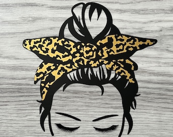 Messy Bun Mum Life Bubblegum Bubble Vinyl Decal/sticker - Etsy