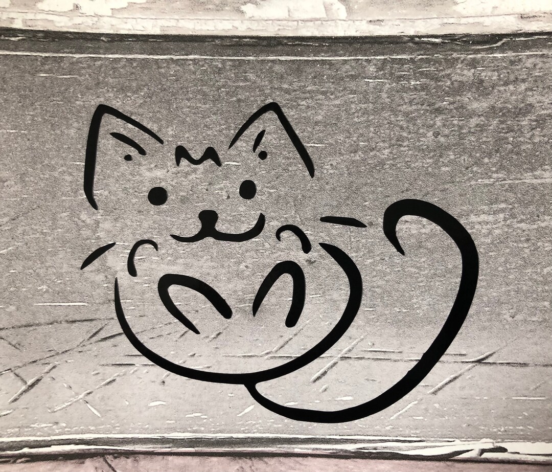 Cute Cat Vinyl Decal/sticker - Etsy