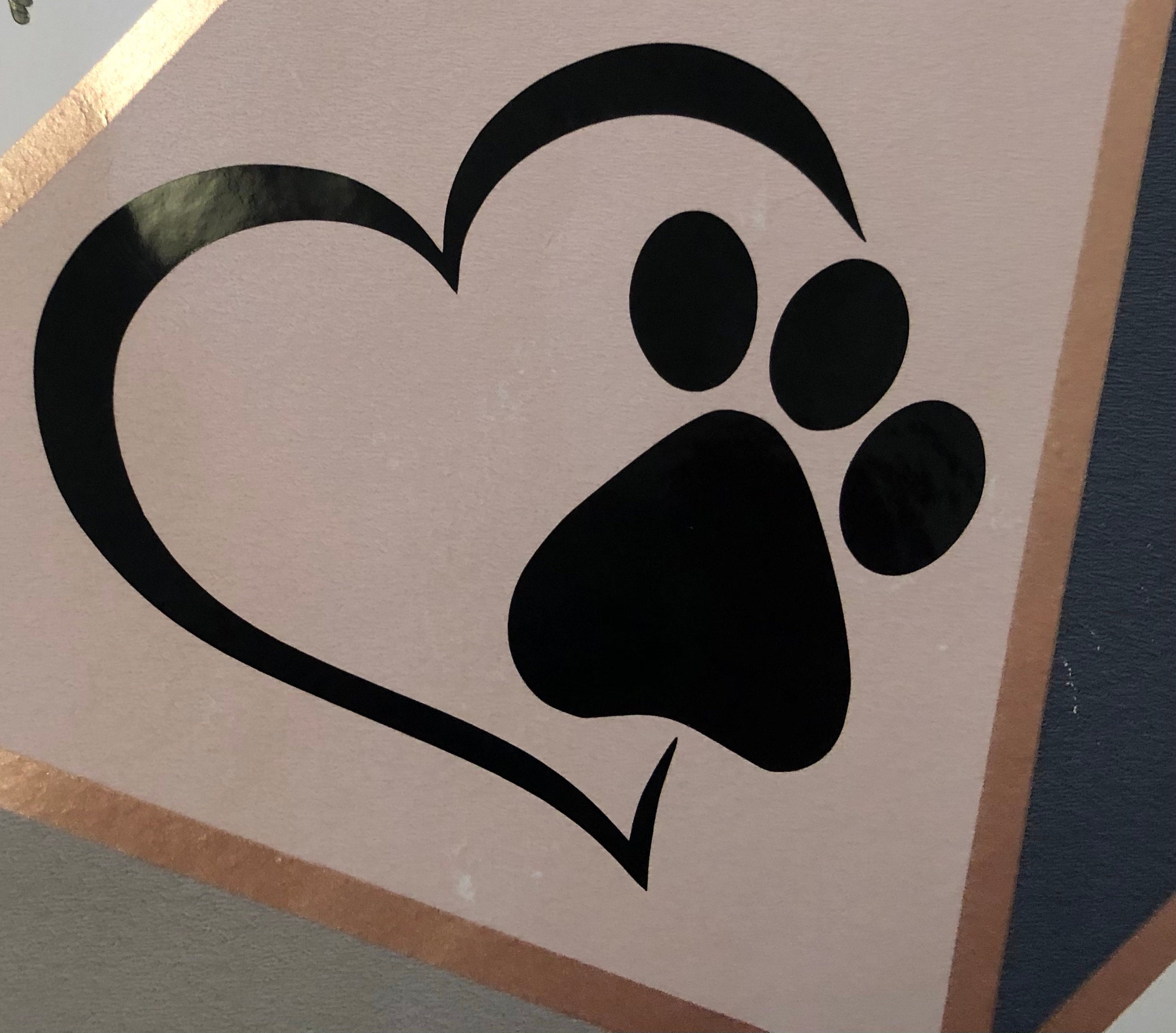 Paw Print heart vinyl decal/sticker multiple colours | Etsy