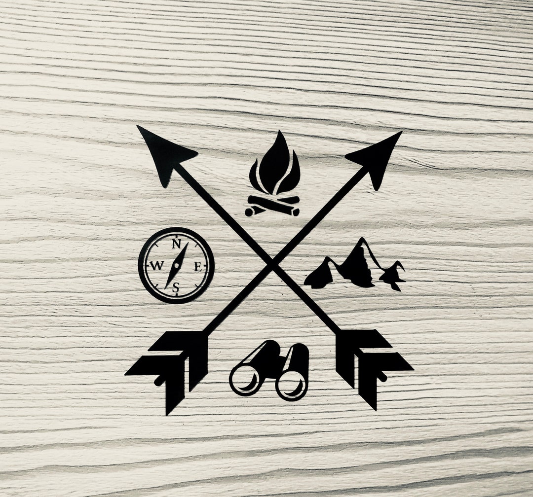 Adventure/camping Cross Arrows Vinyl Decal/sticker - Etsy