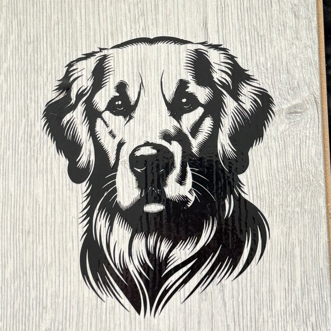 Golden Retriever Face2 Dog Vinyl Decal/sticker/hairless Dog/ Powderpuff ...