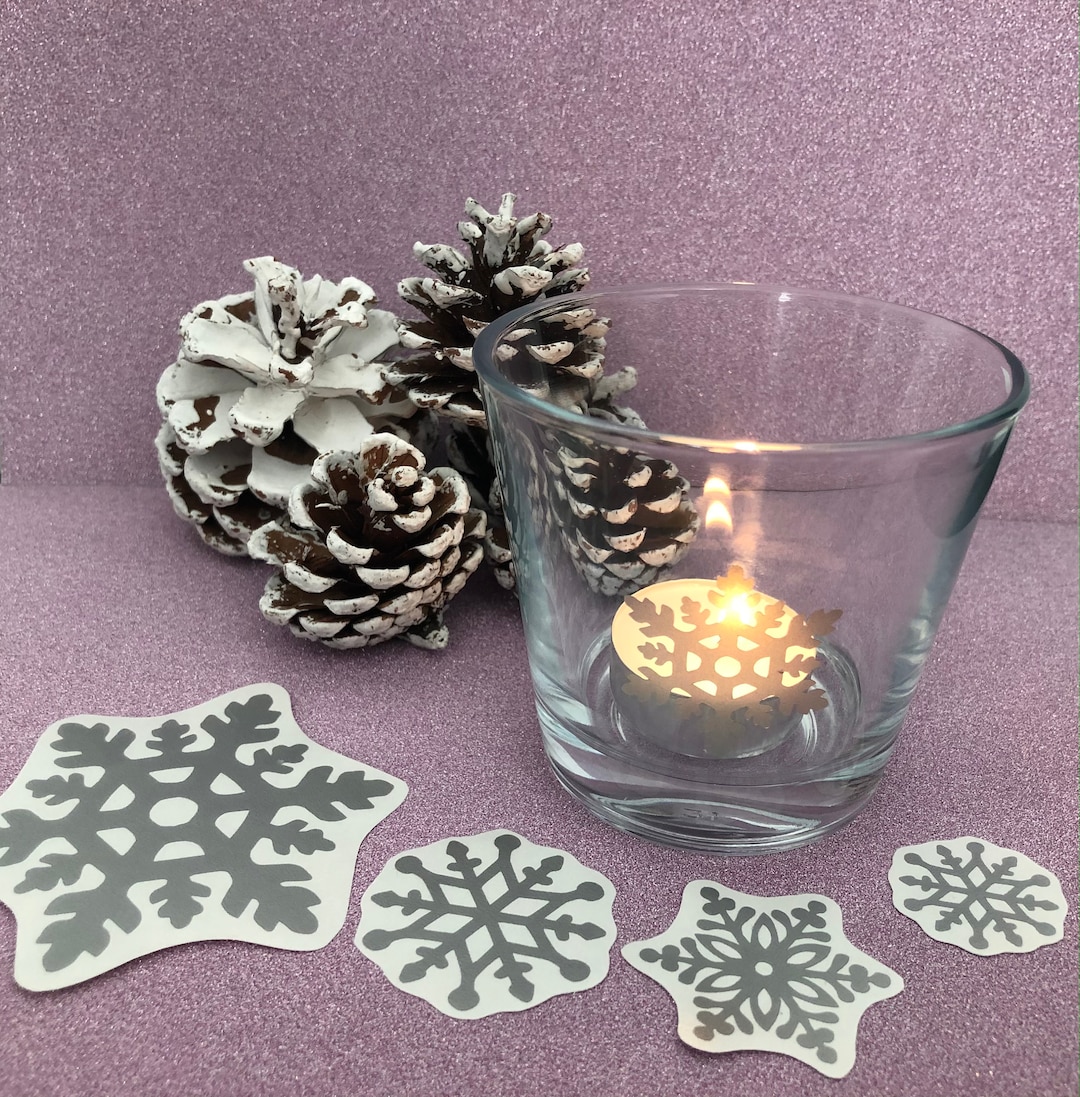 Set of 4 Snowflake Vinyl Decal/stickers DIY Christmas 5;designs and 3 ...