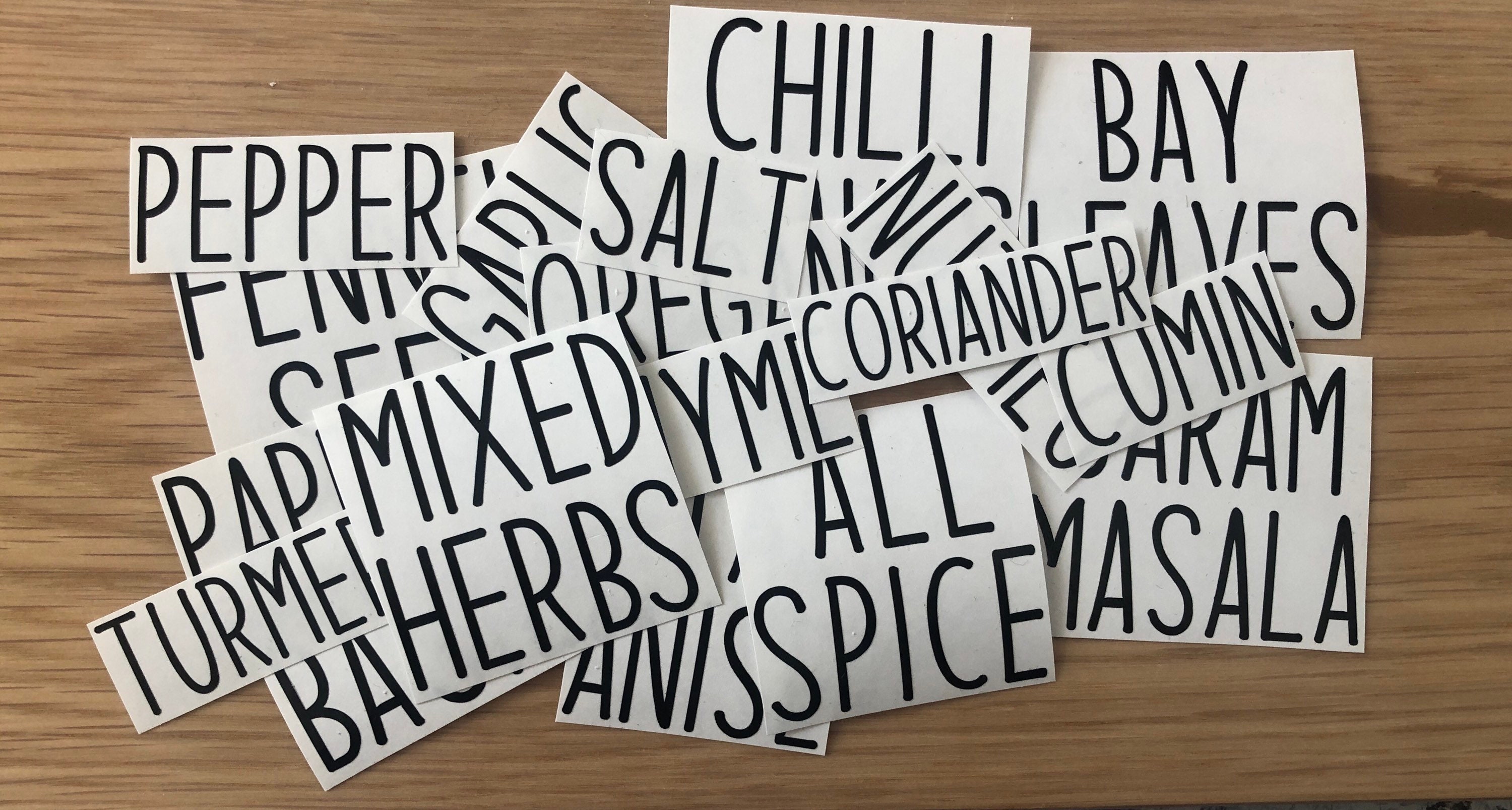 Custom Spice Jar Labels Vinyl Decal/sticker - Etsy