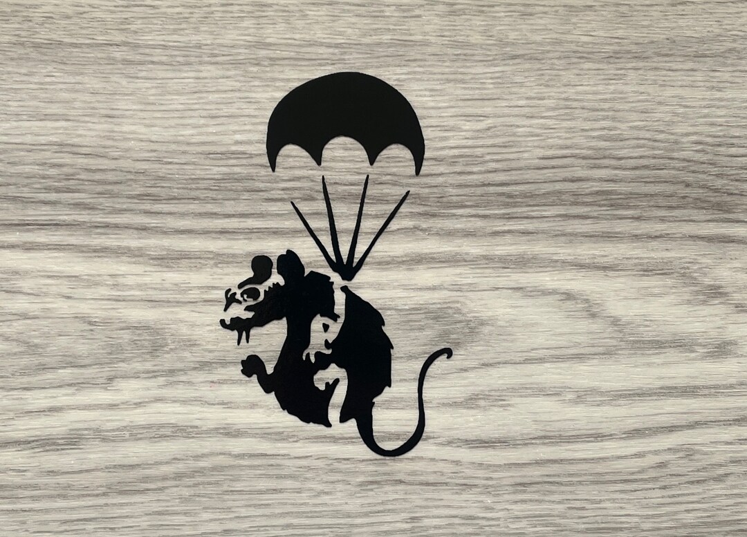 Banksy Style Rat With Parachute Vinyl Decal/sticker - Etsy
