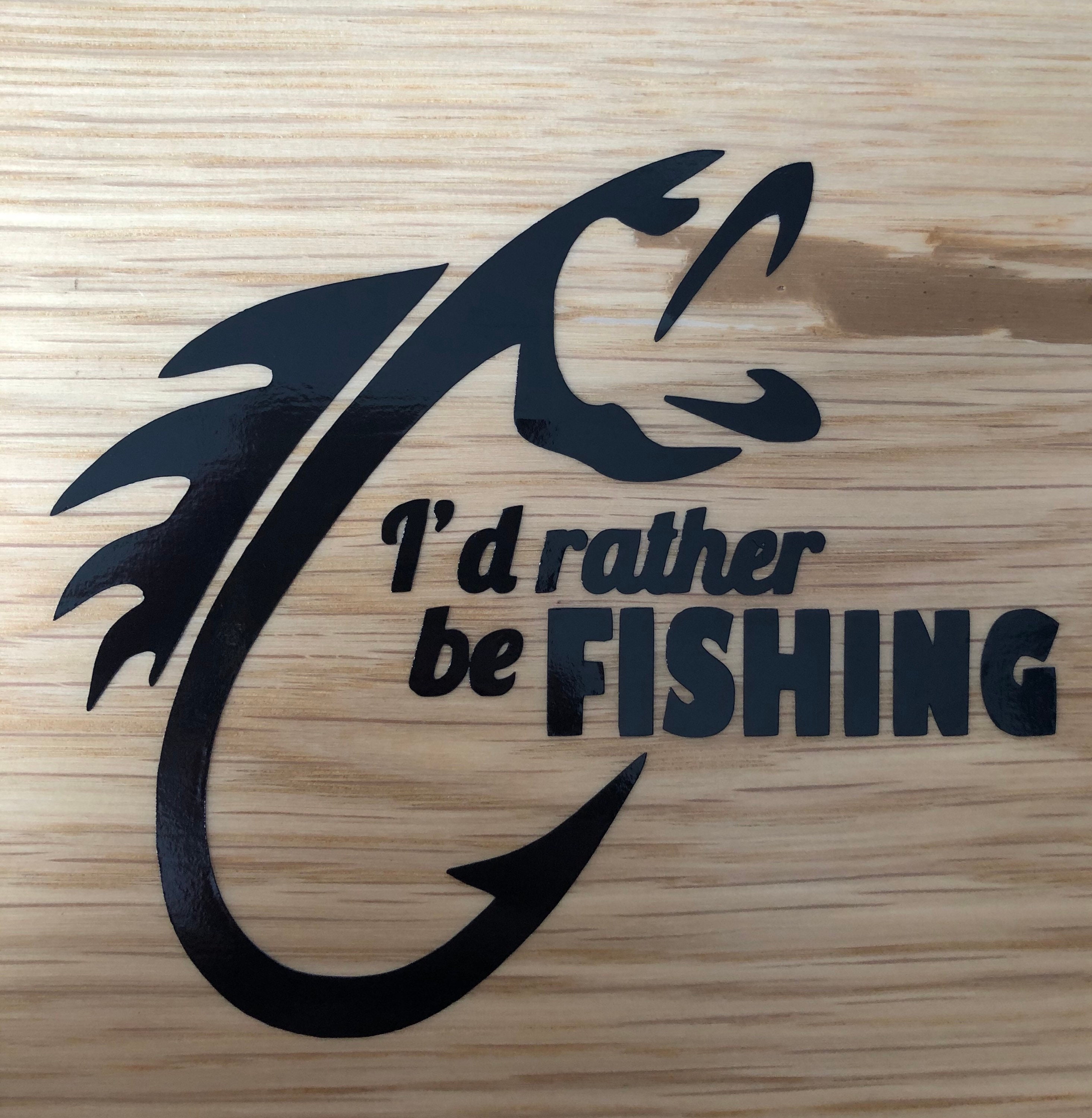 Id rather be fishing vinyl decal/sticker | Etsy