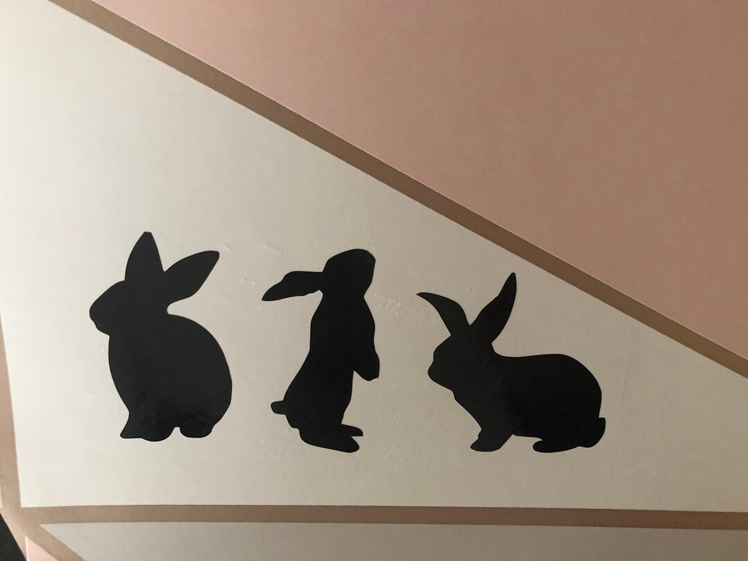 Cute Bunny/rabbit Trio Vinyl Decal/sticker- Multiple Colours Available ...