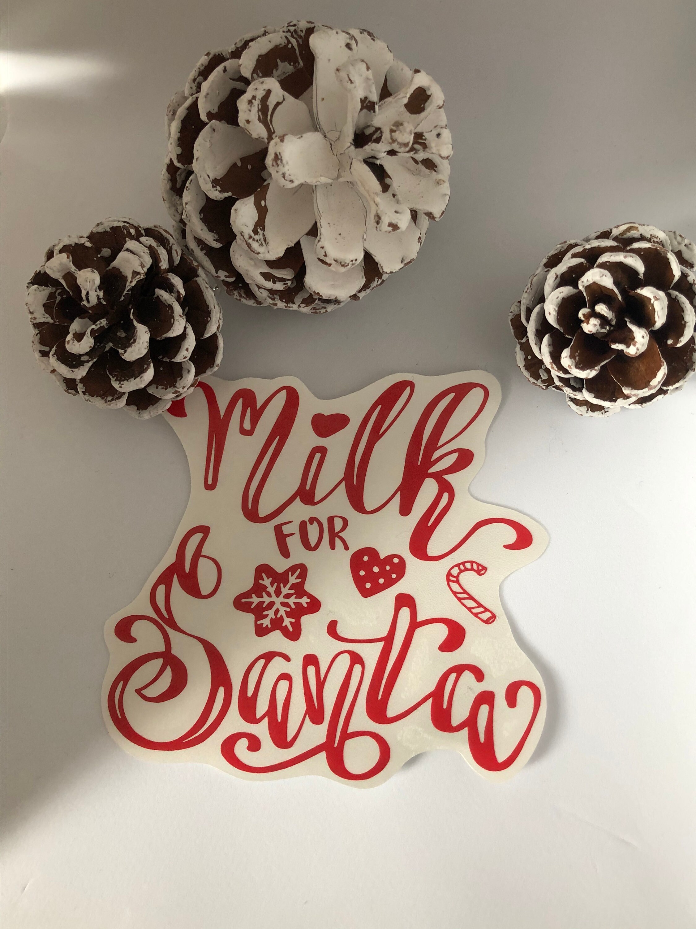 Milk for Santa Vinyl Decal/sticker DIY Gift, Christmas Eve Box, Huge ...