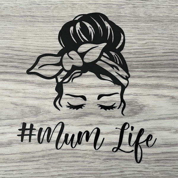 Boy Mom Messy Bun Sticker Decal - Etsy