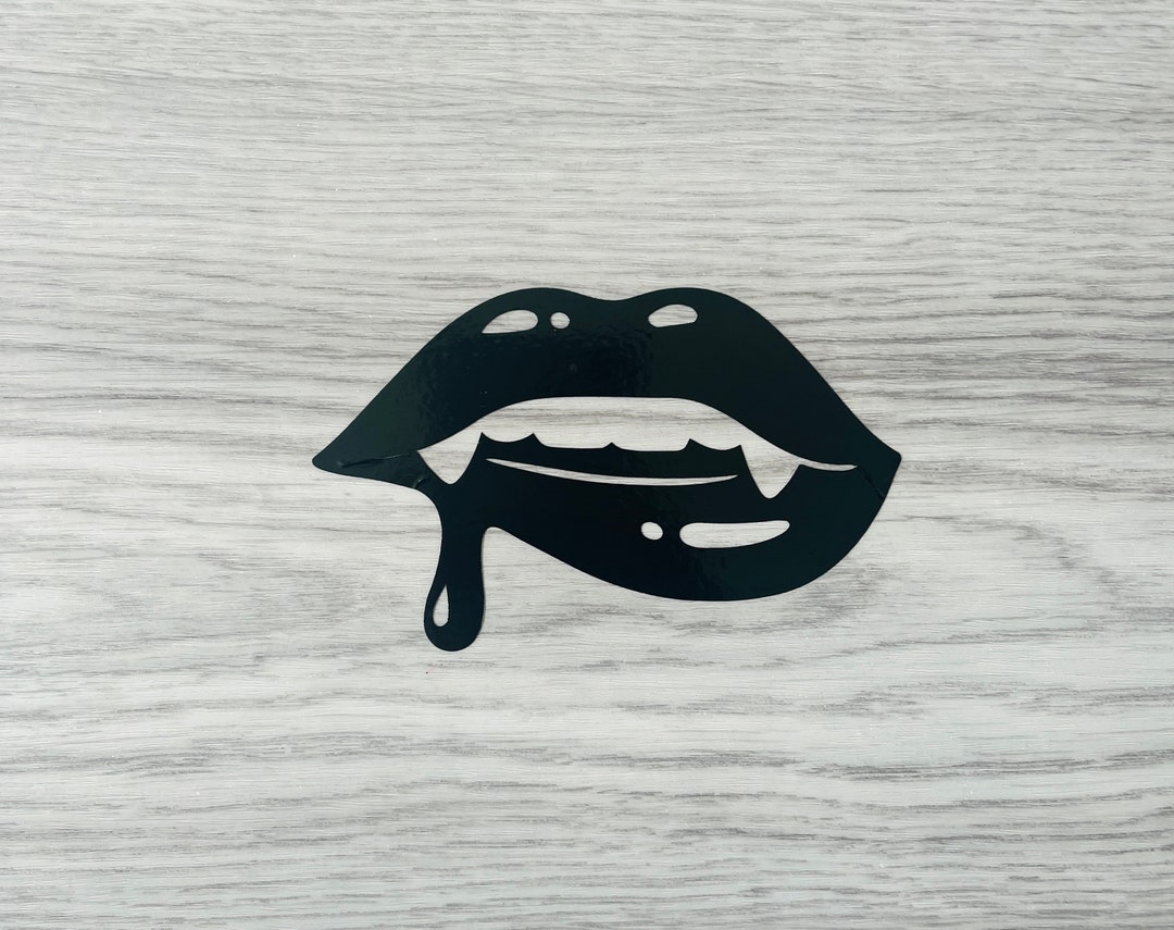 Vampire Bite Lip Vinyl Decal/sticker - Etsy