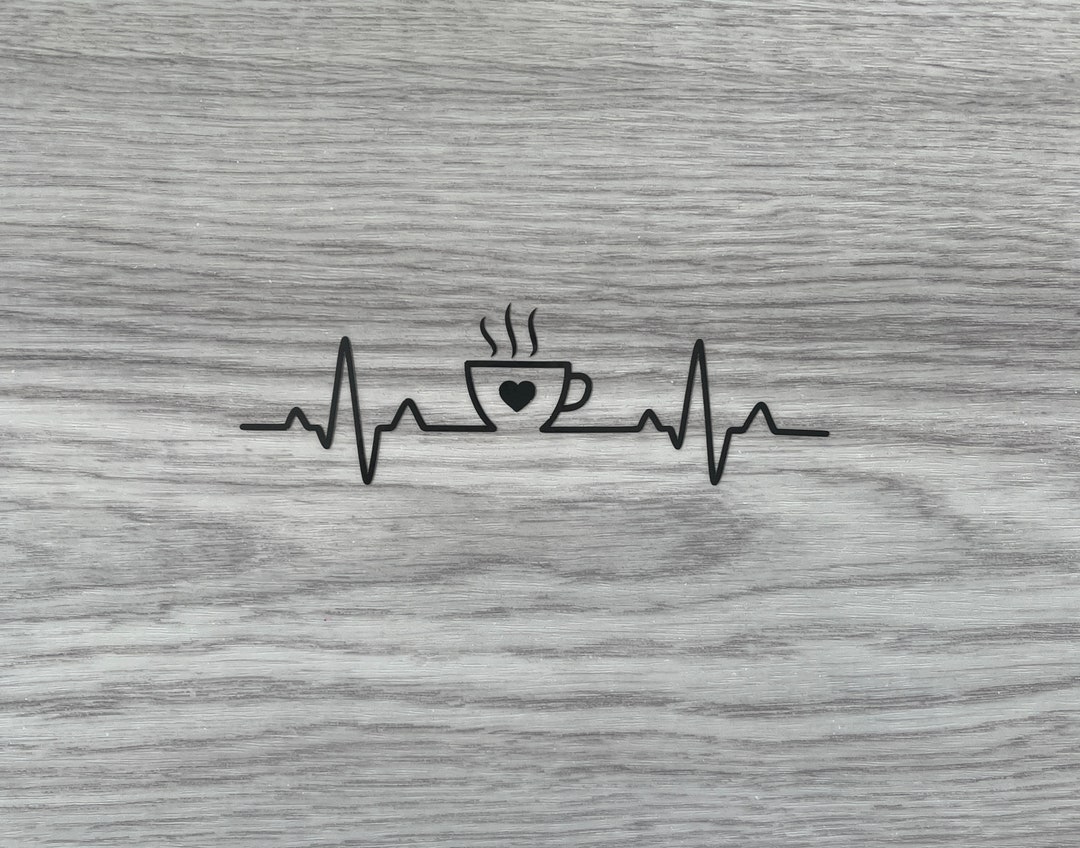 Coffee Heartbeat Vinyl Decal/sticker - Etsy