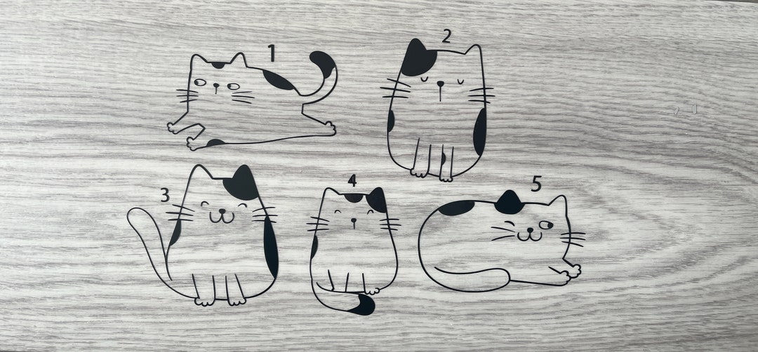 Doodle Cats Vinyl Decal Sticker Set - Etsy