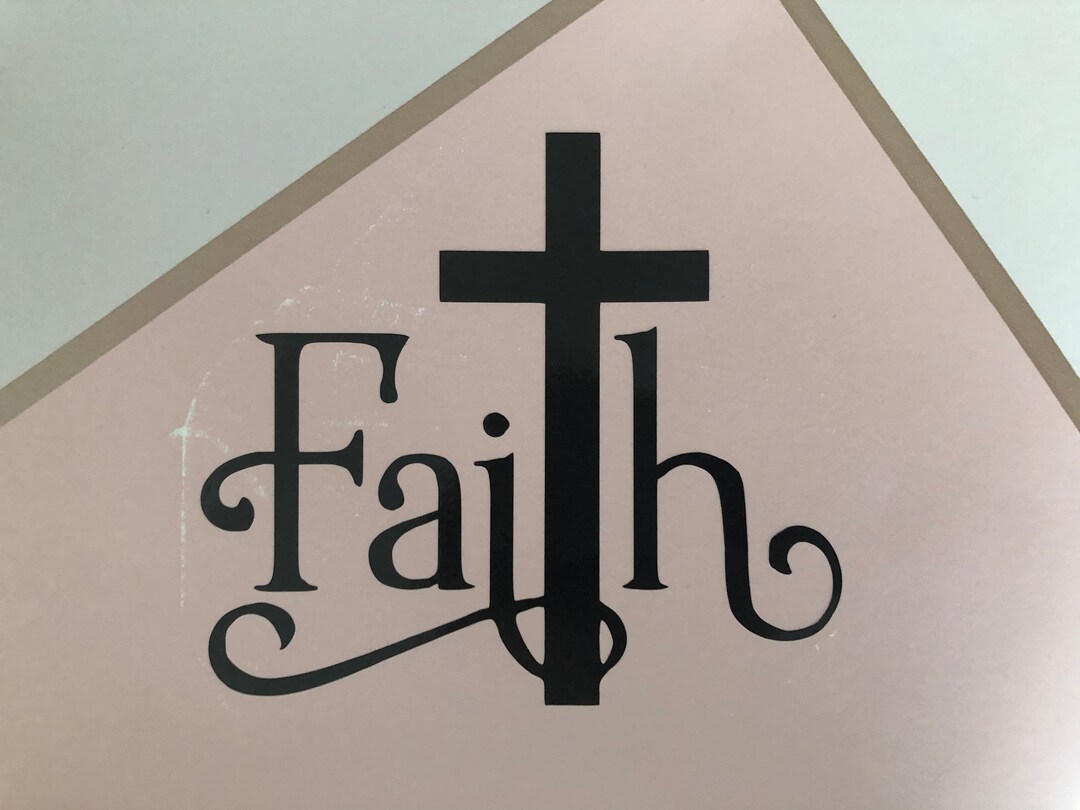 Faith With Cross Vinyl Decal/sticker- Multiple Colours Available - Etsy