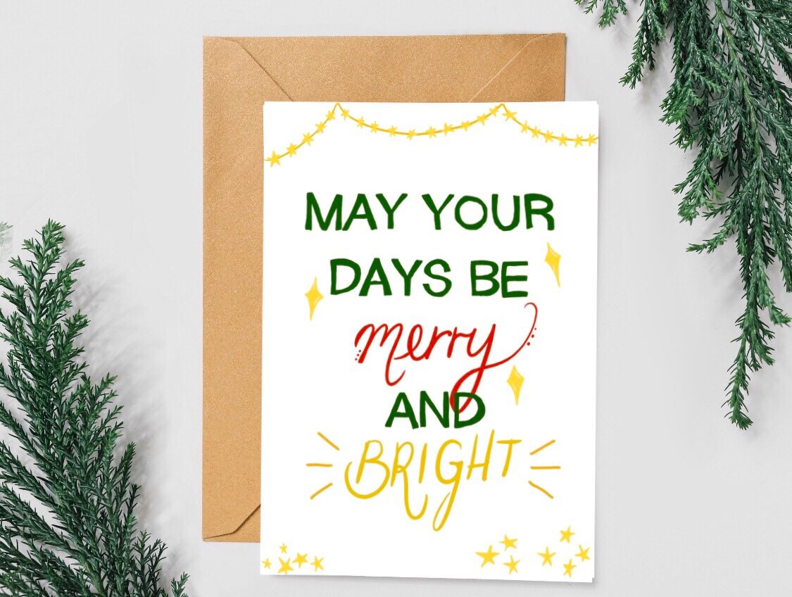 Hand Designed Christmas Card Bundle, 3 Pack. A5 A6. Slogan Cards ...