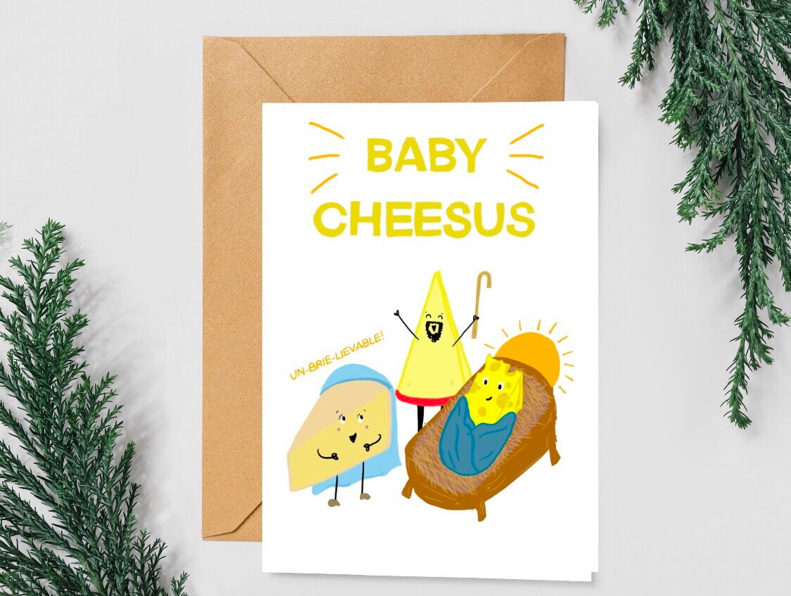 Baby Cheesus Hand Designed Christmas Card Humour Christmas - Etsy UK