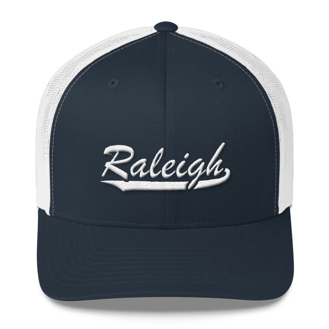 Raleigh Baseball Script Snapback Trucker Hat - Etsy