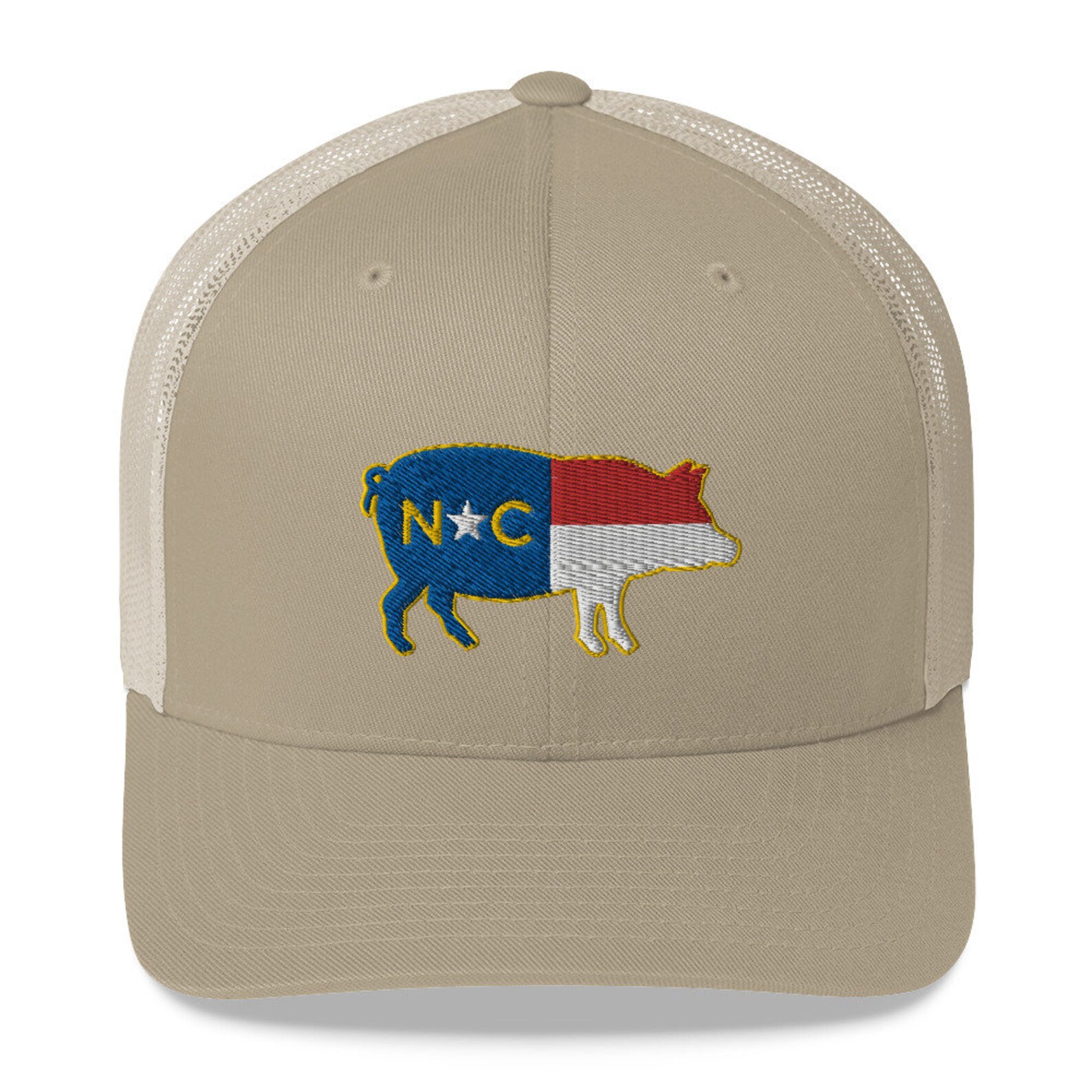 North Carolina Flag NC Pig BBQ Mesh Trucker Hat - Etsy