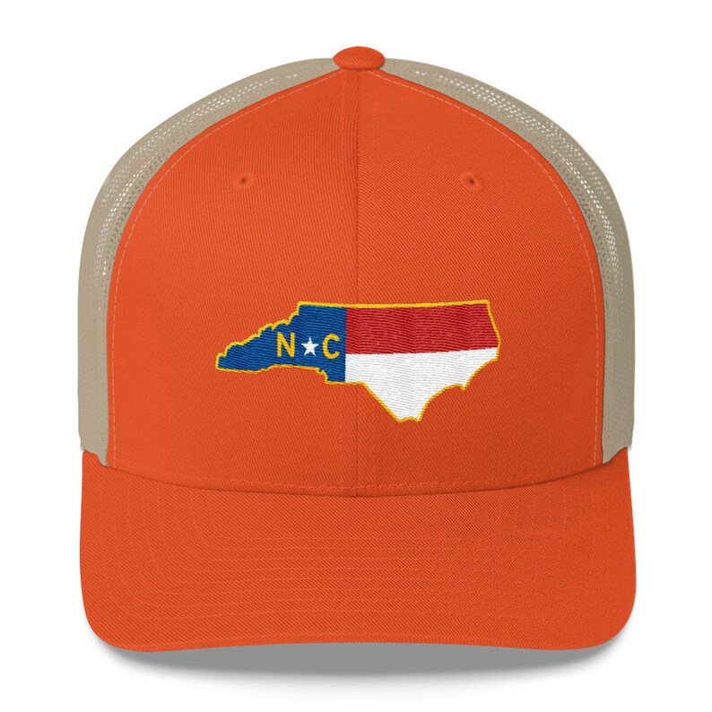 North Carolina Flag Patch Mesh Trucker Cap - Etsy