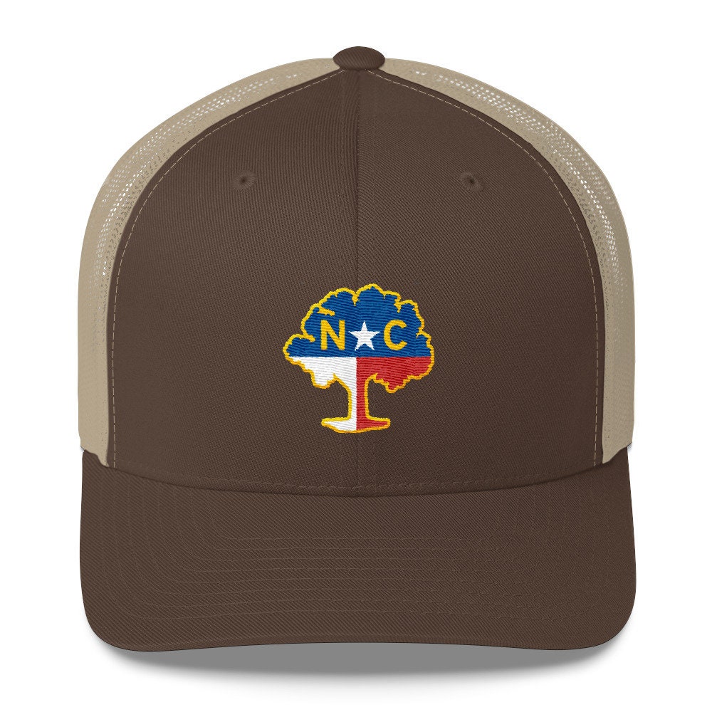 North Carolina Flag Oak Tree Patch Trucker Hat - Etsy
