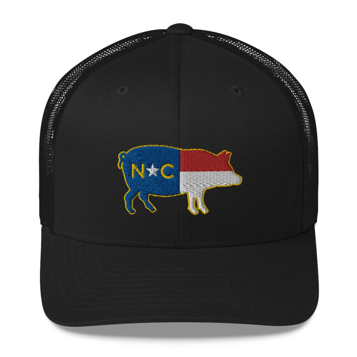North Carolina Flag NC Pig BBQ Mesh Trucker Hat - Etsy
