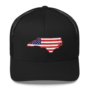 North Carolina American Flag Patch Mesh Trucker Cap - Etsy