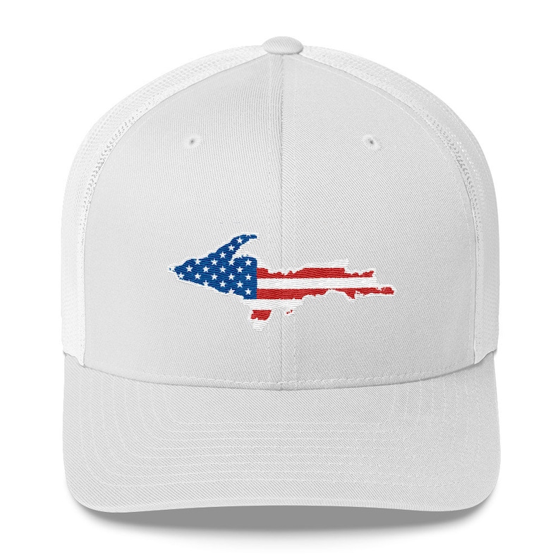 Michigan UP American Flag Trucker Cap - Etsy