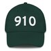 910 Area Code Dad Hat Wilmington Fayetteville Pinehurst - Etsy