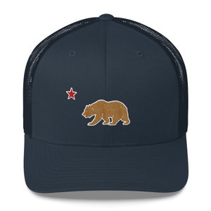 California Bear Trucker Hat | California Flag Patch Hat - Etsy