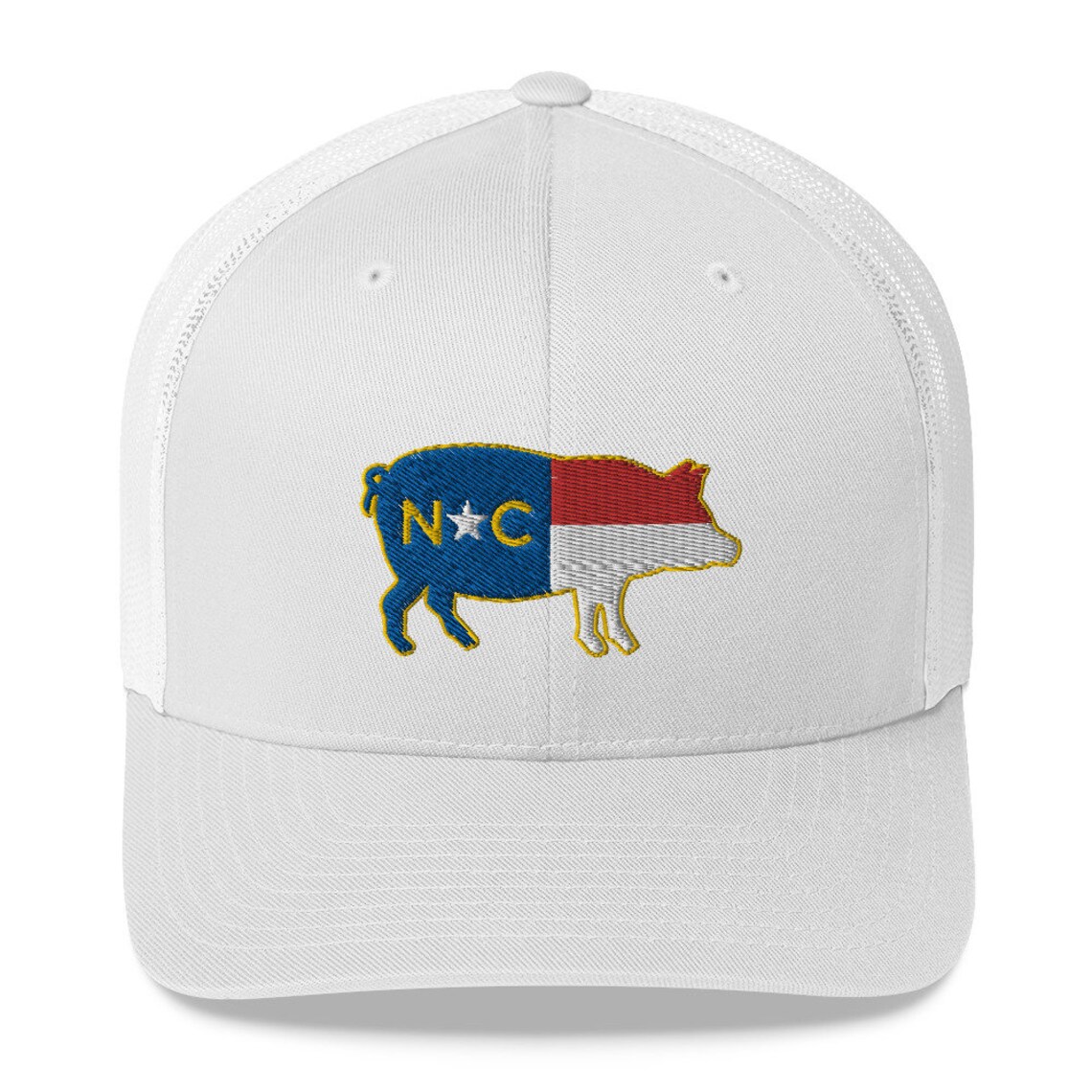North Carolina Flag NC Pig BBQ Mesh Trucker Hat - Etsy
