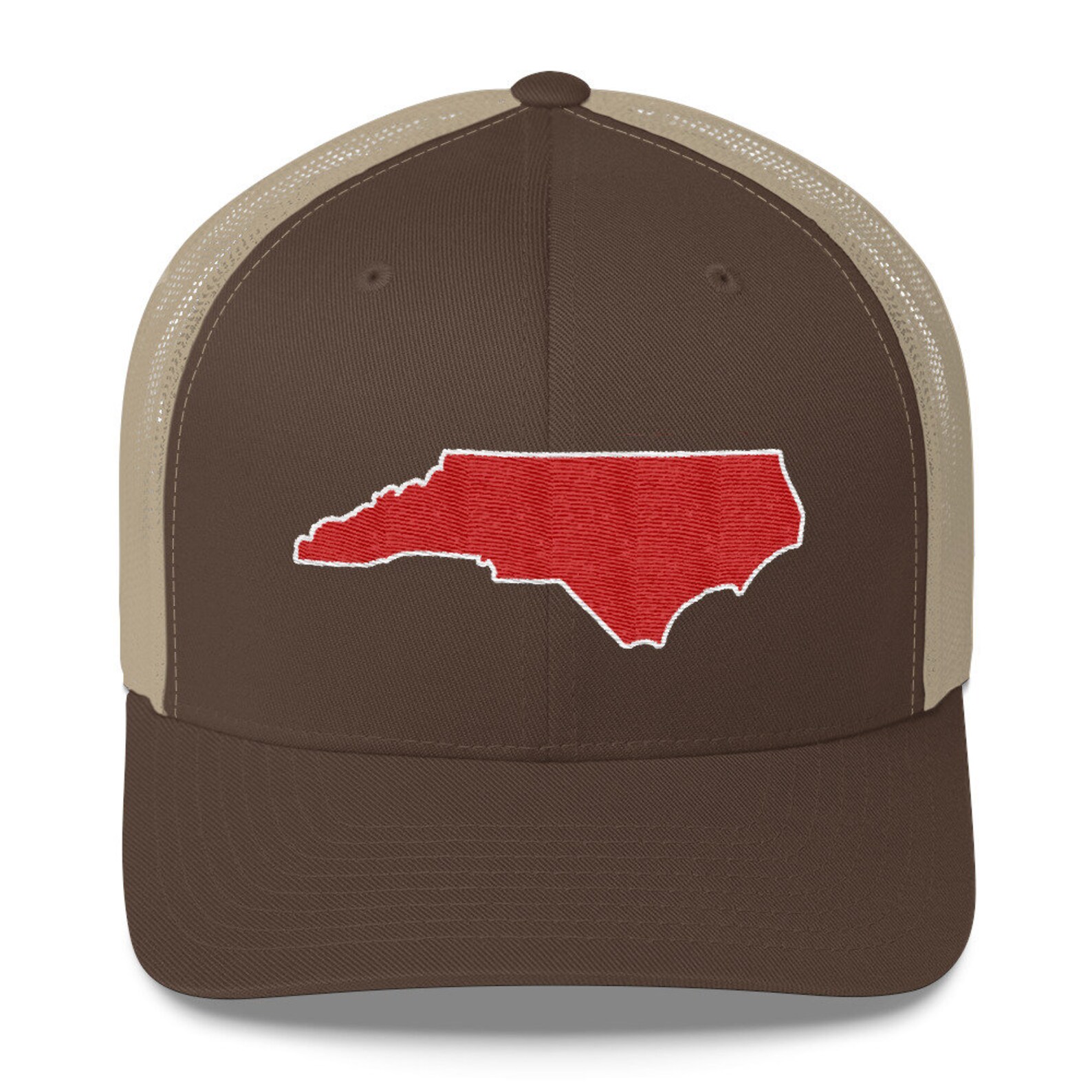 Red North Carolina State Outline Patch Trucker Hat - Etsy
