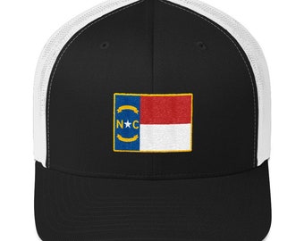 North Carolina American Flag Patch Mesh Trucker Cap - Etsy