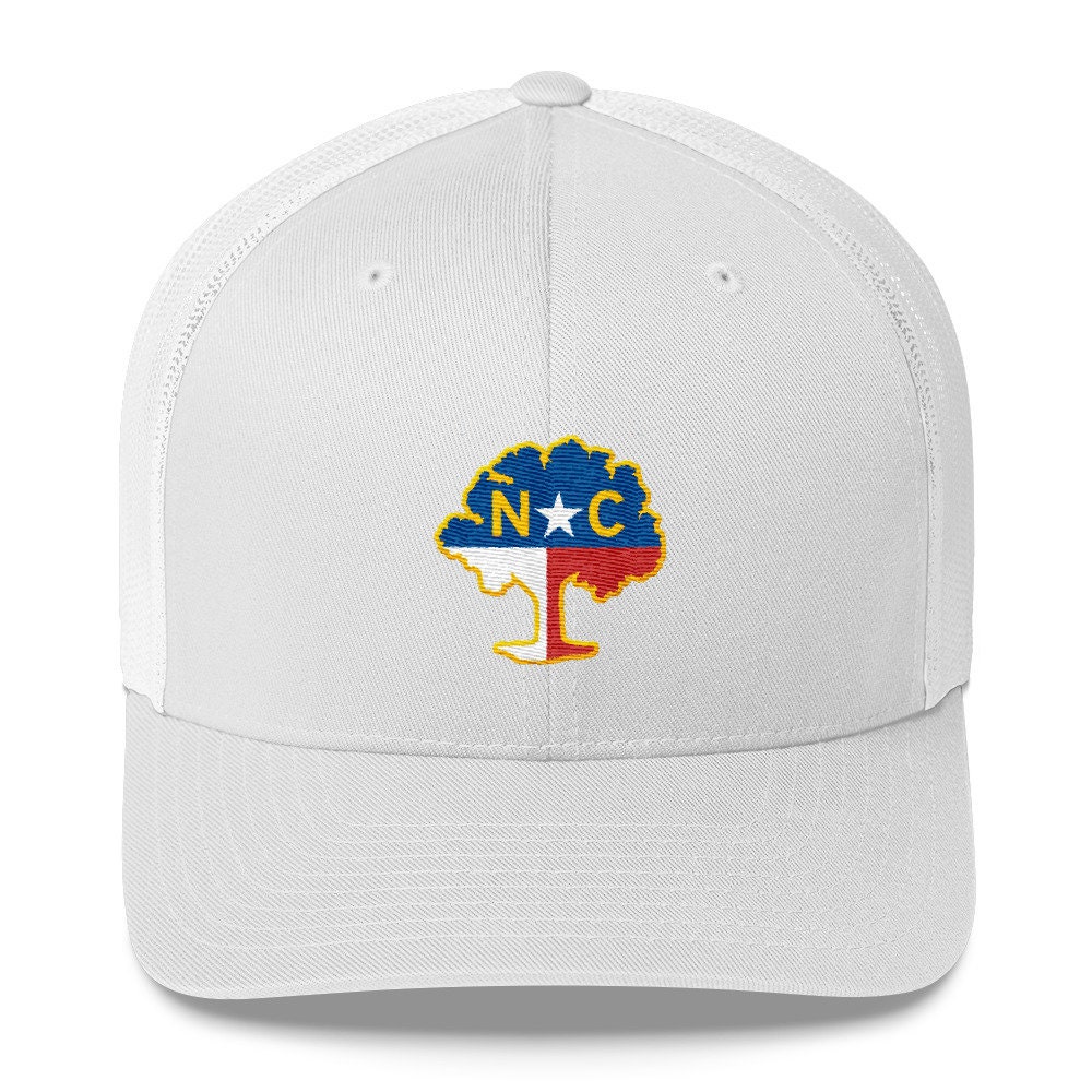 North Carolina Flag Oak Tree Patch Trucker Hat - Etsy