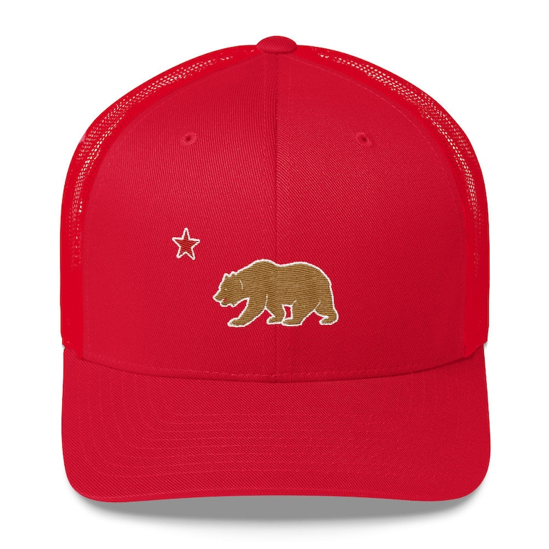 California Bear Trucker Hat California Flag Patch Hat - Etsy