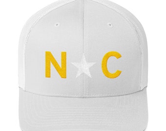 North Carolina Flag Patch Trucker Hat Americana Blue - Etsy