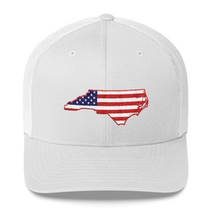North Carolina American Flag Patch Mesh Trucker Cap - Etsy