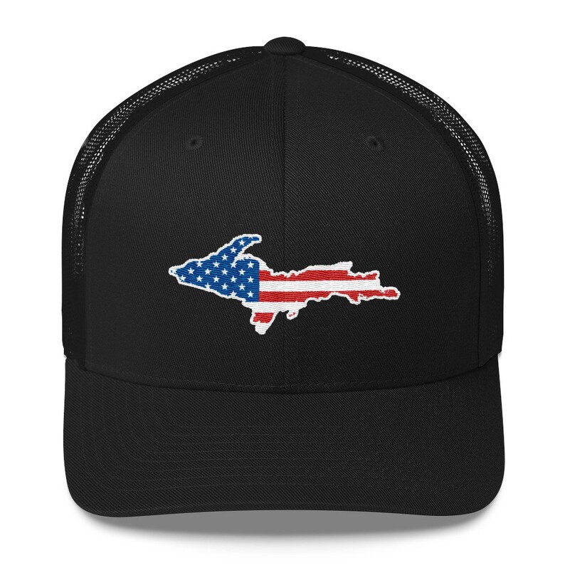 Michigan UP American Flag Trucker Cap - Etsy