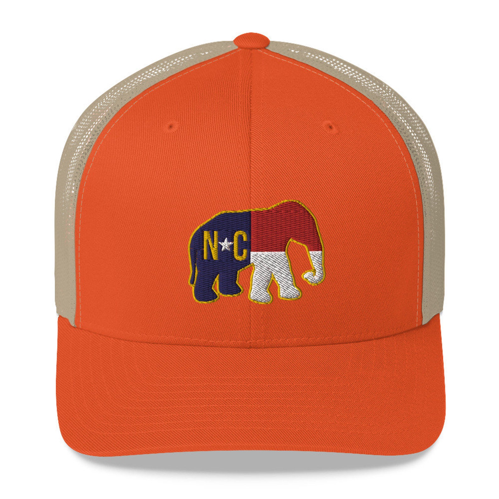 NC North Carolina Flag Elephant Mesh Trucker Cap - Etsy