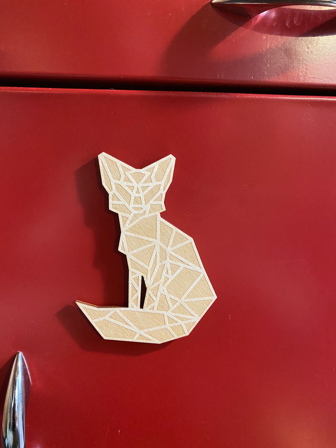 Wooden Fridge Magnet-fox Fridge Magnet-geometric Fox - Etsy Canada