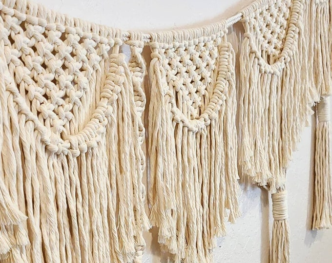 Macrame Decor Macrame Banner Macrame Wall Hanging Boho Decor Birthday ...