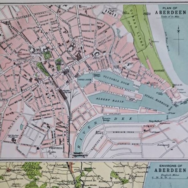 Aberdeen Map Art - Etsy UK