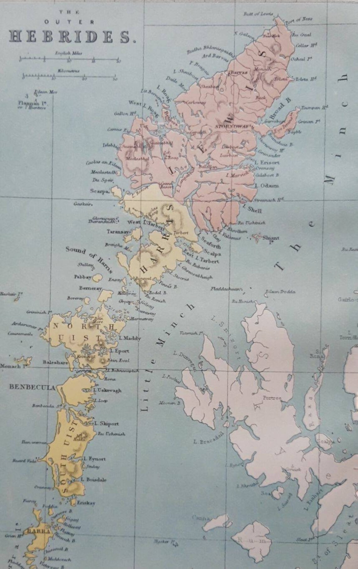 1868 Sutherland / Western Isles Map Antique Scottish County - Etsy