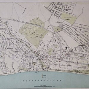 1898 Bournemouth Map; Solent & Spithead Map. Split Map. Dorset ...