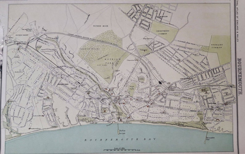 1898 Bournemouth Map Solent & Spithead Map. Split Map. - Etsy