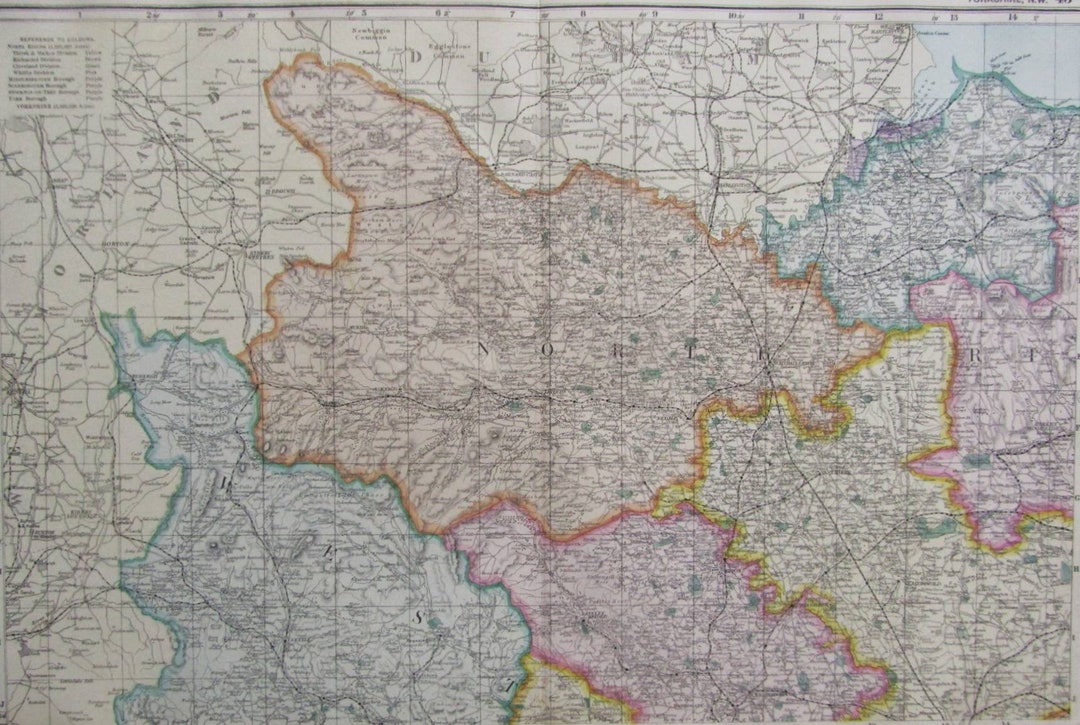1908 North West Yorkshire Map. Large Size Original. Cartography. 115 ...