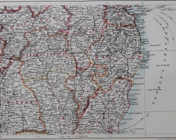 1778 Taylor & Skinner Antique Ireland Road Map 133/134 Leighlinbridge ...