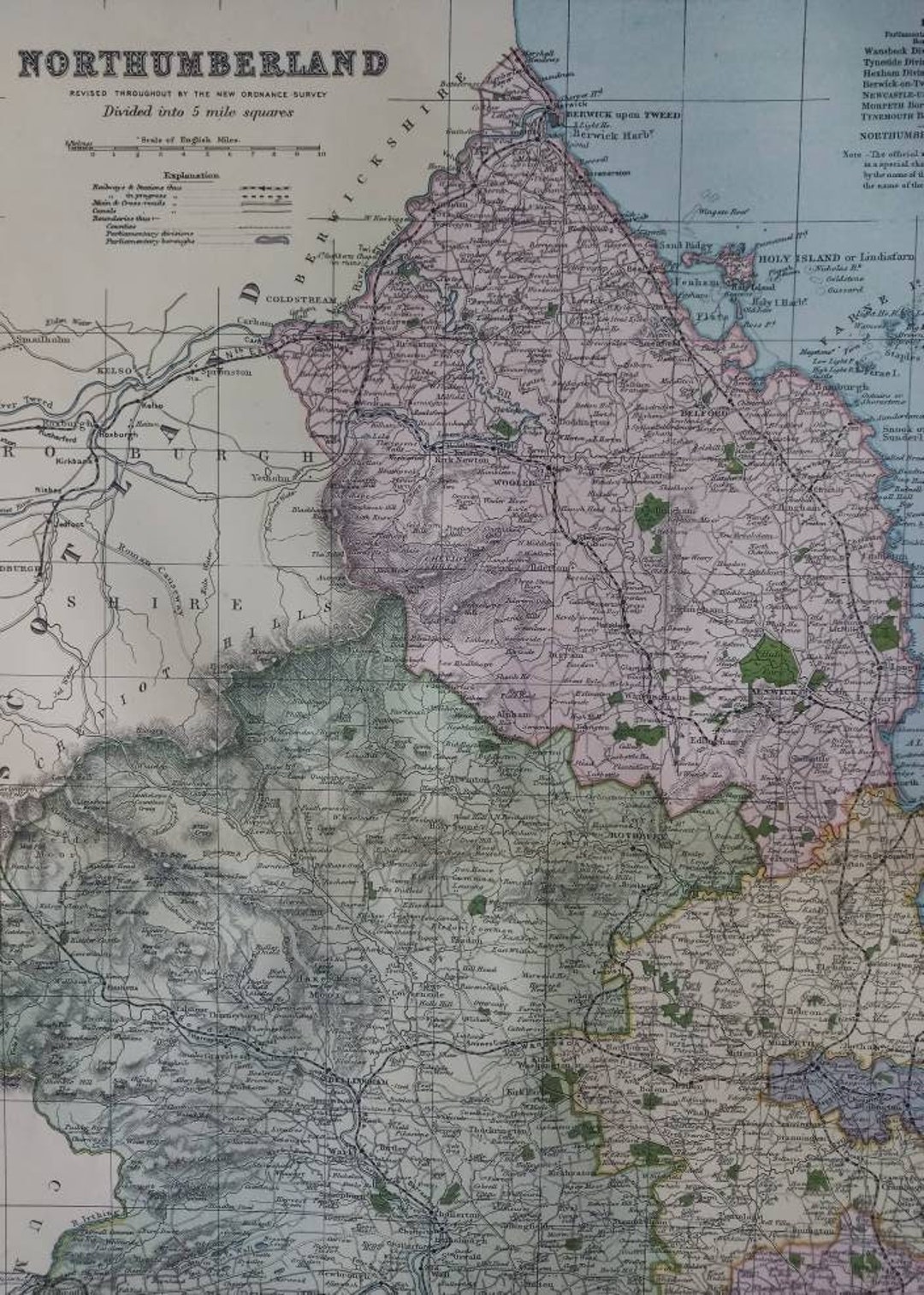 1904 Northumberland County Map. 119 Years Old Antique. Large Size ...