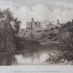 1895 Warkworth Castle, Northumberland. Steel Engraved Print. 128 Years ...
