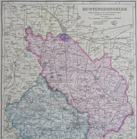 Home Décor UK County Wall Map roads & parliamentary divisions 1868 ...