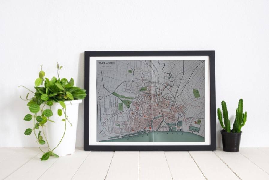 1895 Antique Hull City Map. English County/city. Original Map ...