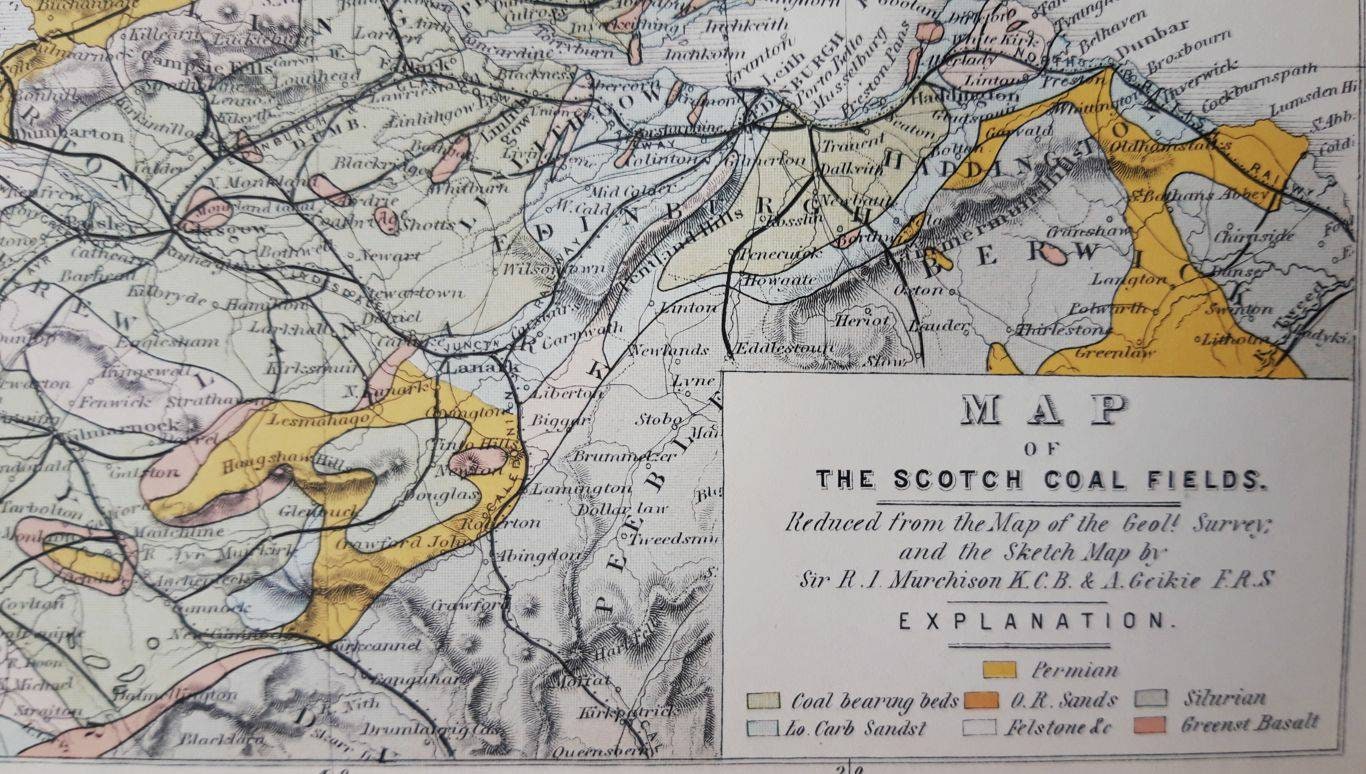 Map of the Scotch scottish Coalfields C1880. Antique Original, Ideal ...